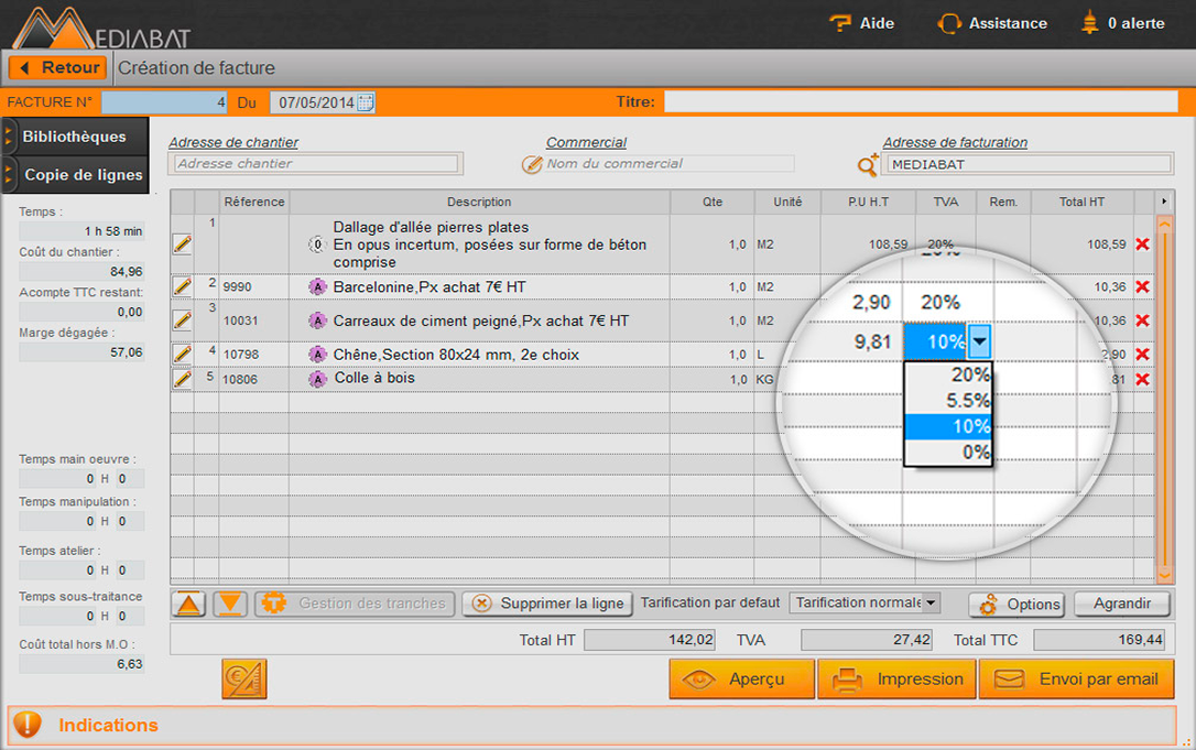 Logiciel devis facture batiment pour les artisans du BTP - Mediabat